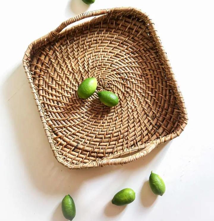 Rattan Cane Square Tray